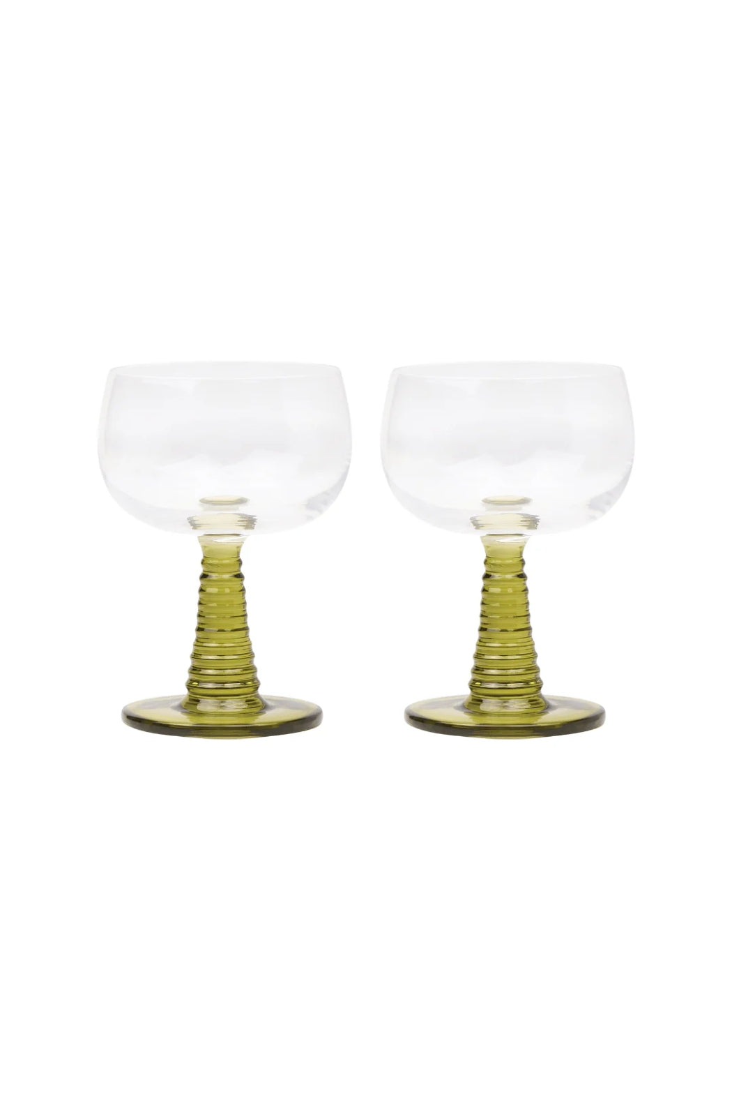 The Romy Set of Wine Glasses - Set of 2 Olive – Queen of Hearts and ...