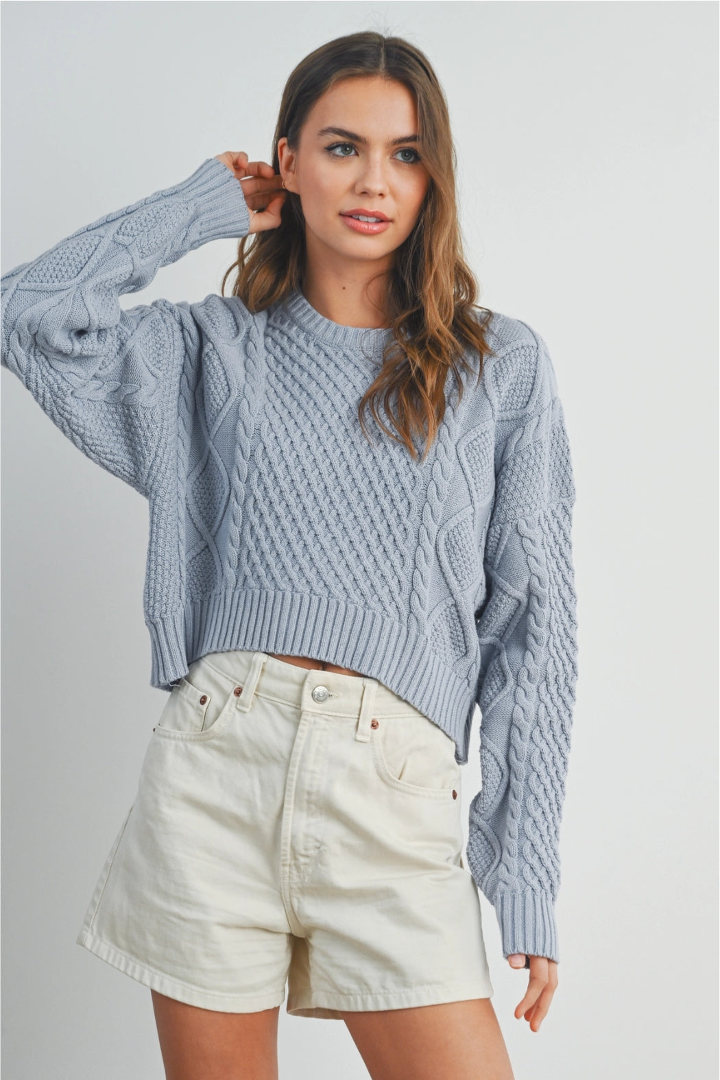 Neo Cable Knit Sweater - Blue – Queen of Hearts and Modern Love