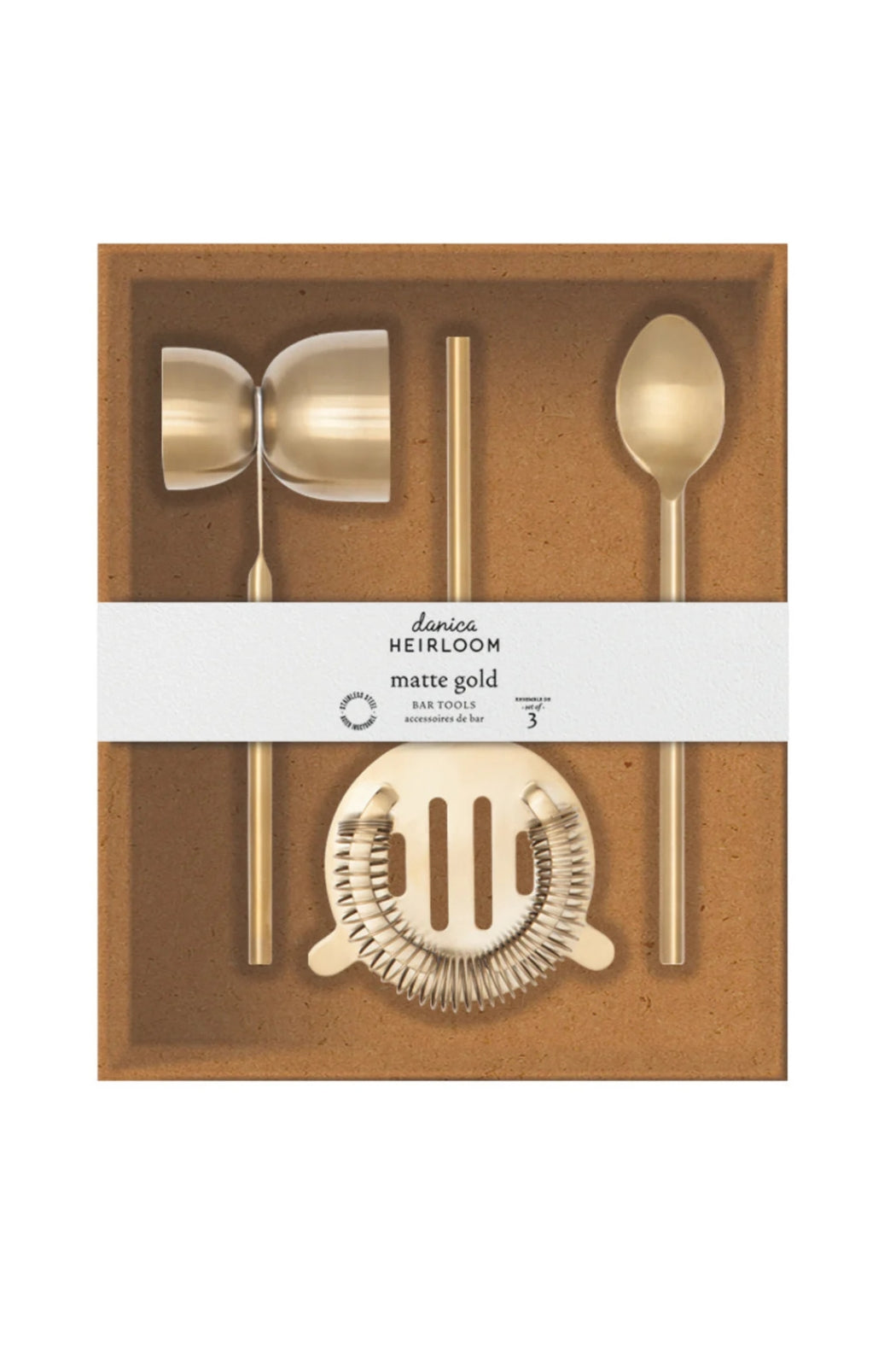 Matte Gold Bar Tool Set – Queen of Hearts and Modern Love